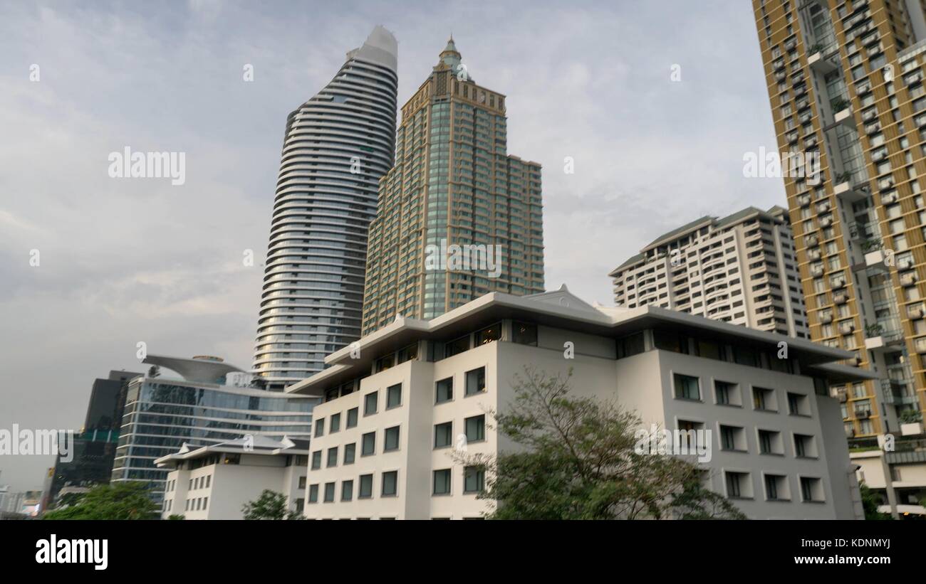 Skyscraper in Bangkok. Cityscape view of Bangkok modern office business ...