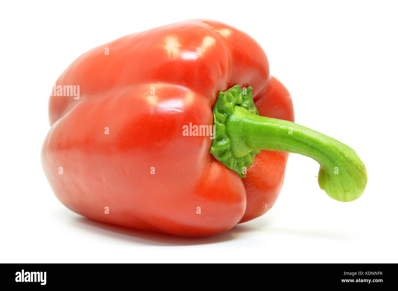 Single red pepper isolated on white background Stock Photo - Alamy