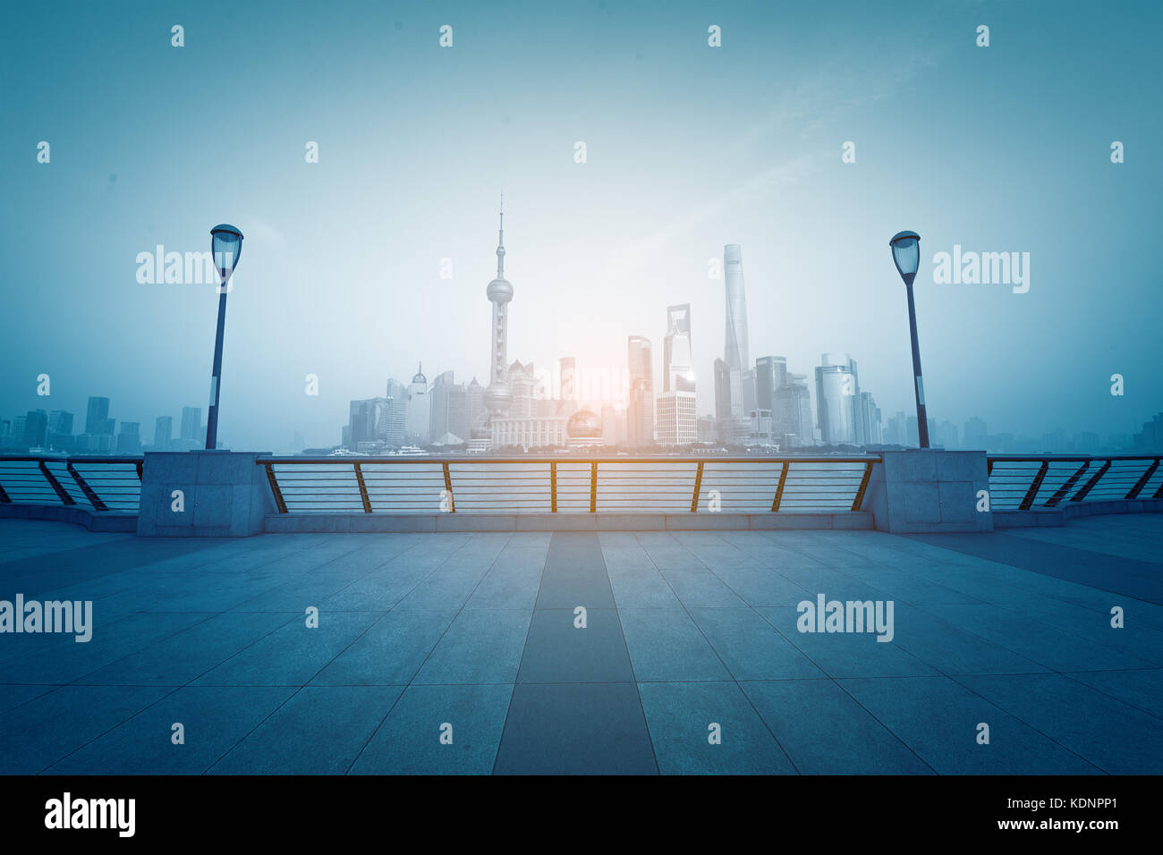 empty, modern square and skyscrapers in modern city Stock Photo - Alamy