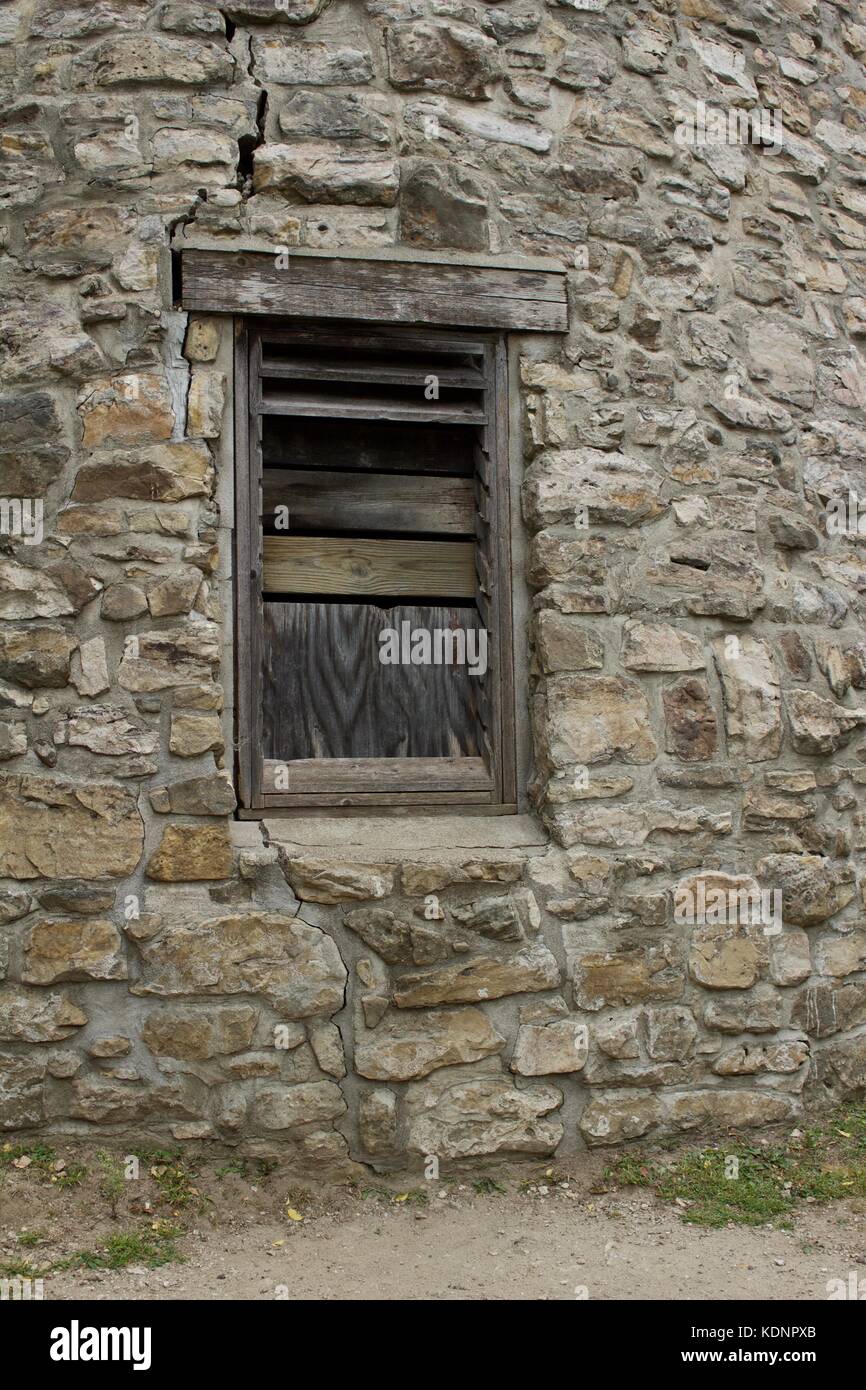 Wood Plank Window of an Old Stone Grist Mill (Windmill) from the 1800's ...