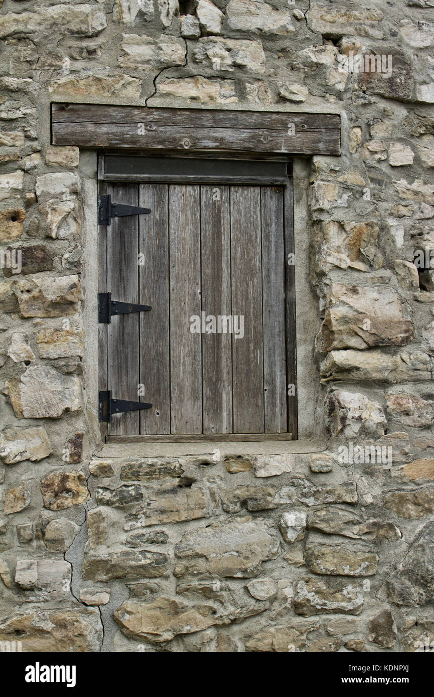 Wood Plank Window of an Old Stone Grist Mill (Windmill) from the 1800's ...