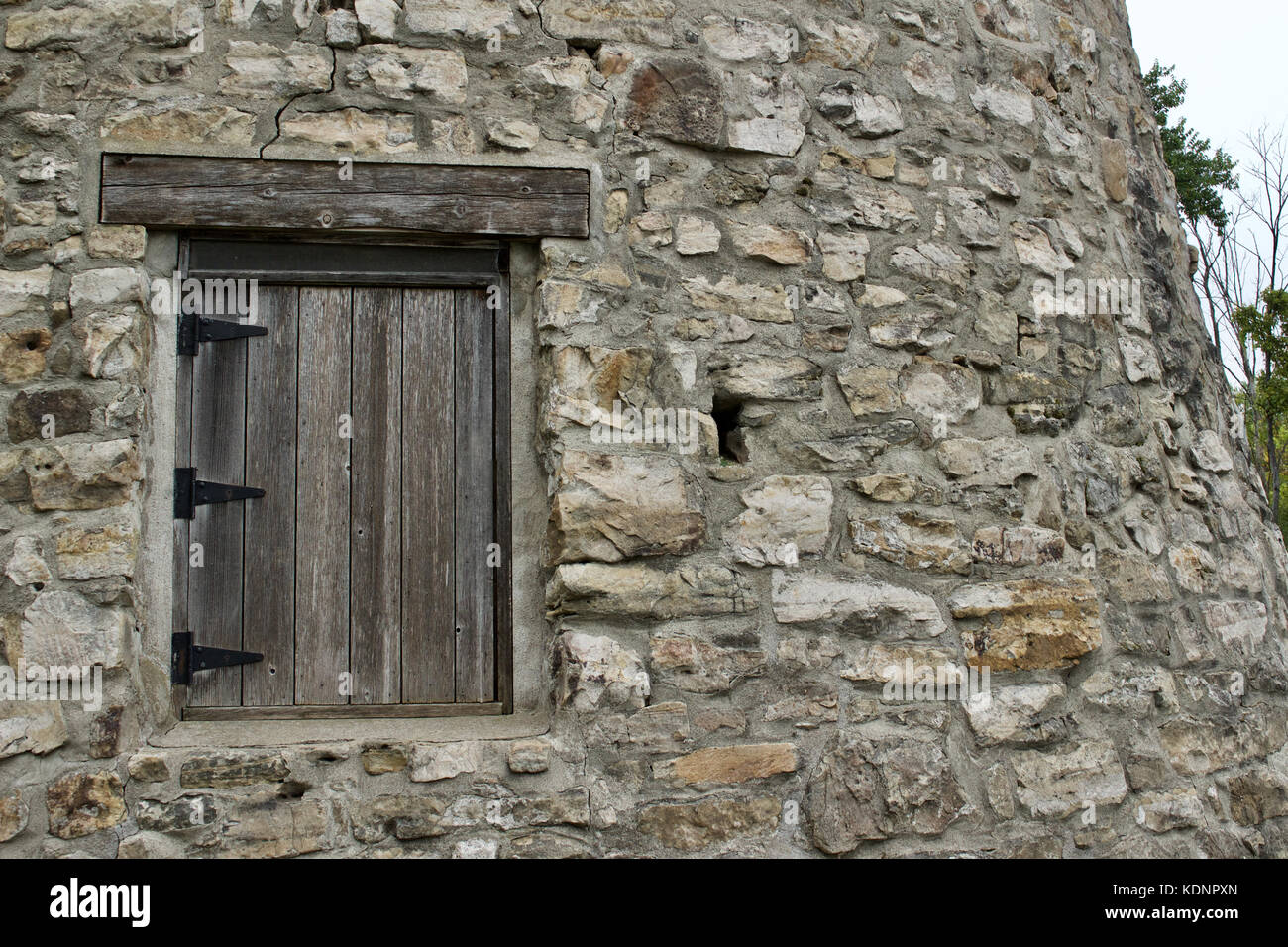 Wood Plank Window of an Old Stone Grist Mill (Windmill) from the 1800's ...