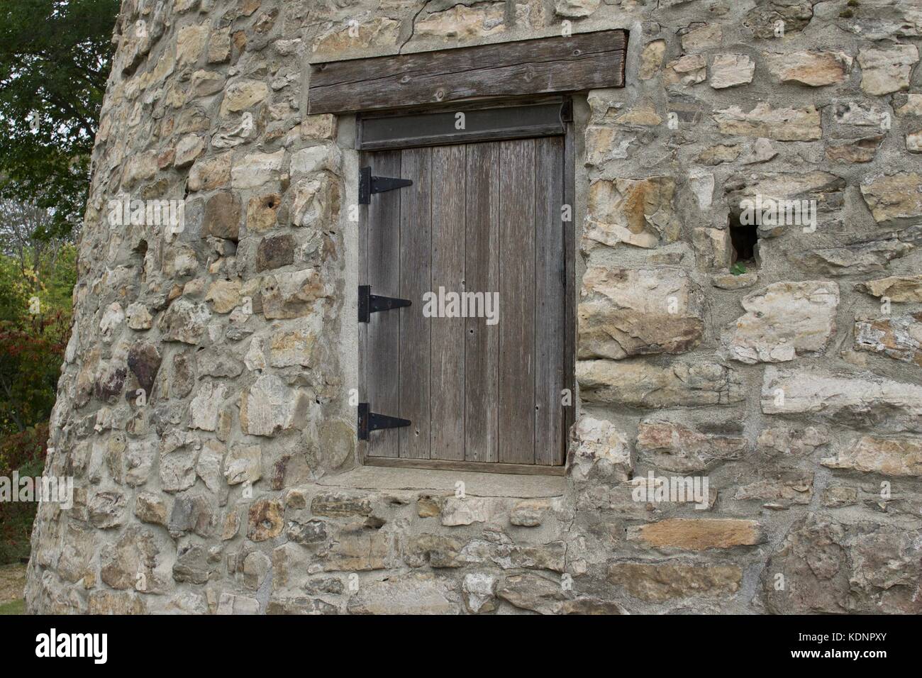 Wood Plank Window of an Old Stone Grist Mill (Windmill) from the 1800's ...