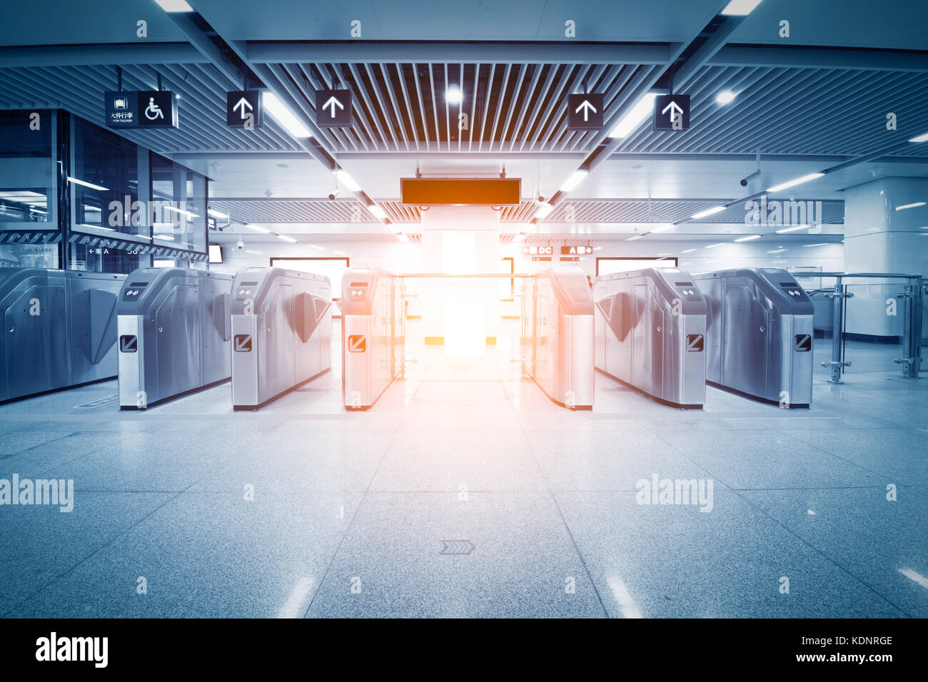 Subway station pedestrian access gates Stock Photo - Alamy