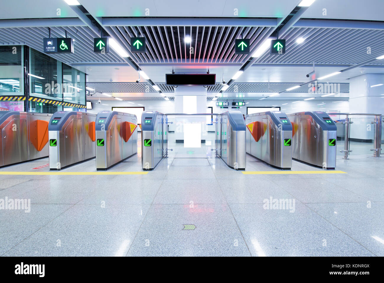 Subway station pedestrian access gates Stock Photo - Alamy