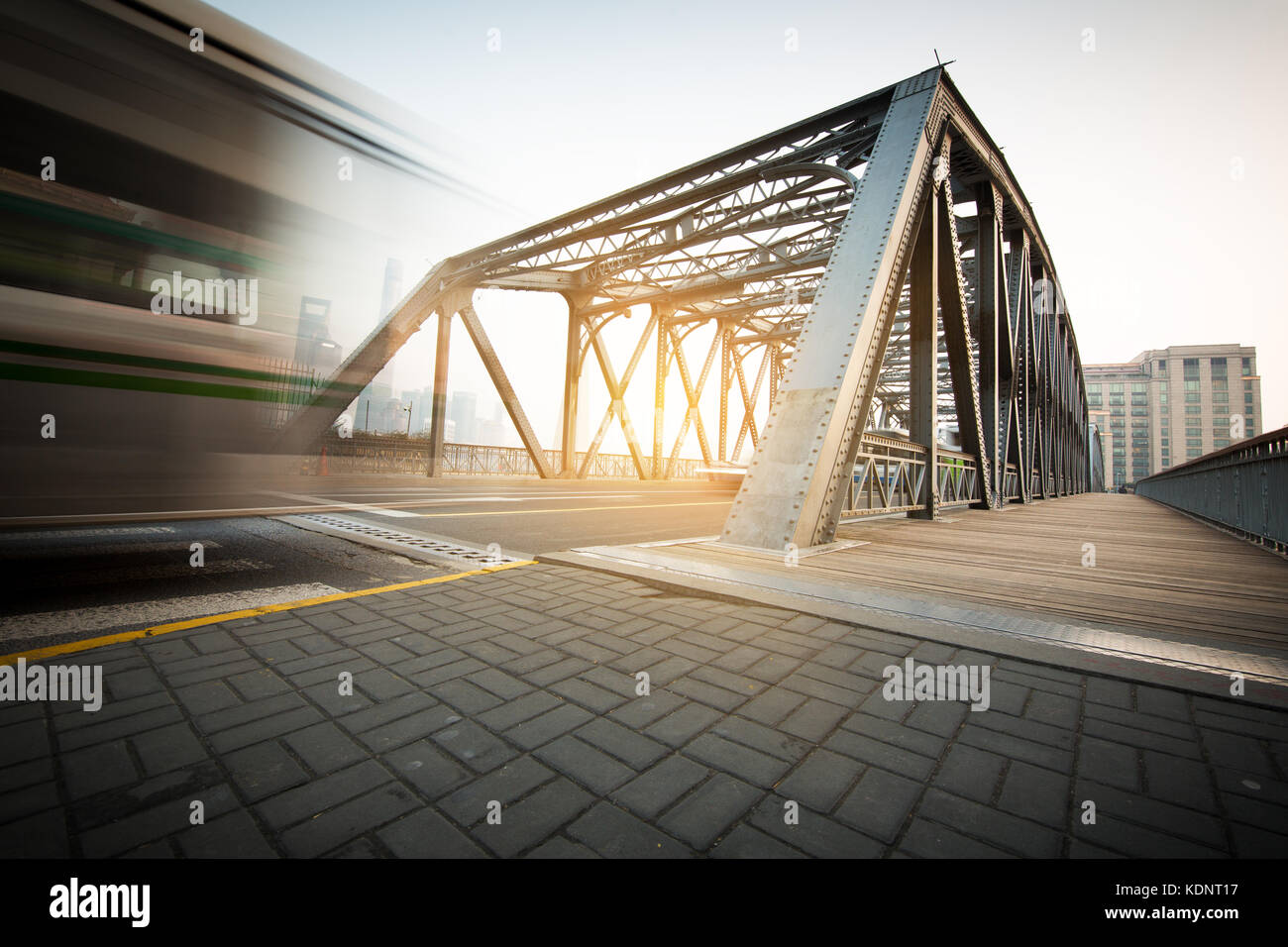 Bridges and high-speed driving truck Stock Photo - Alamy