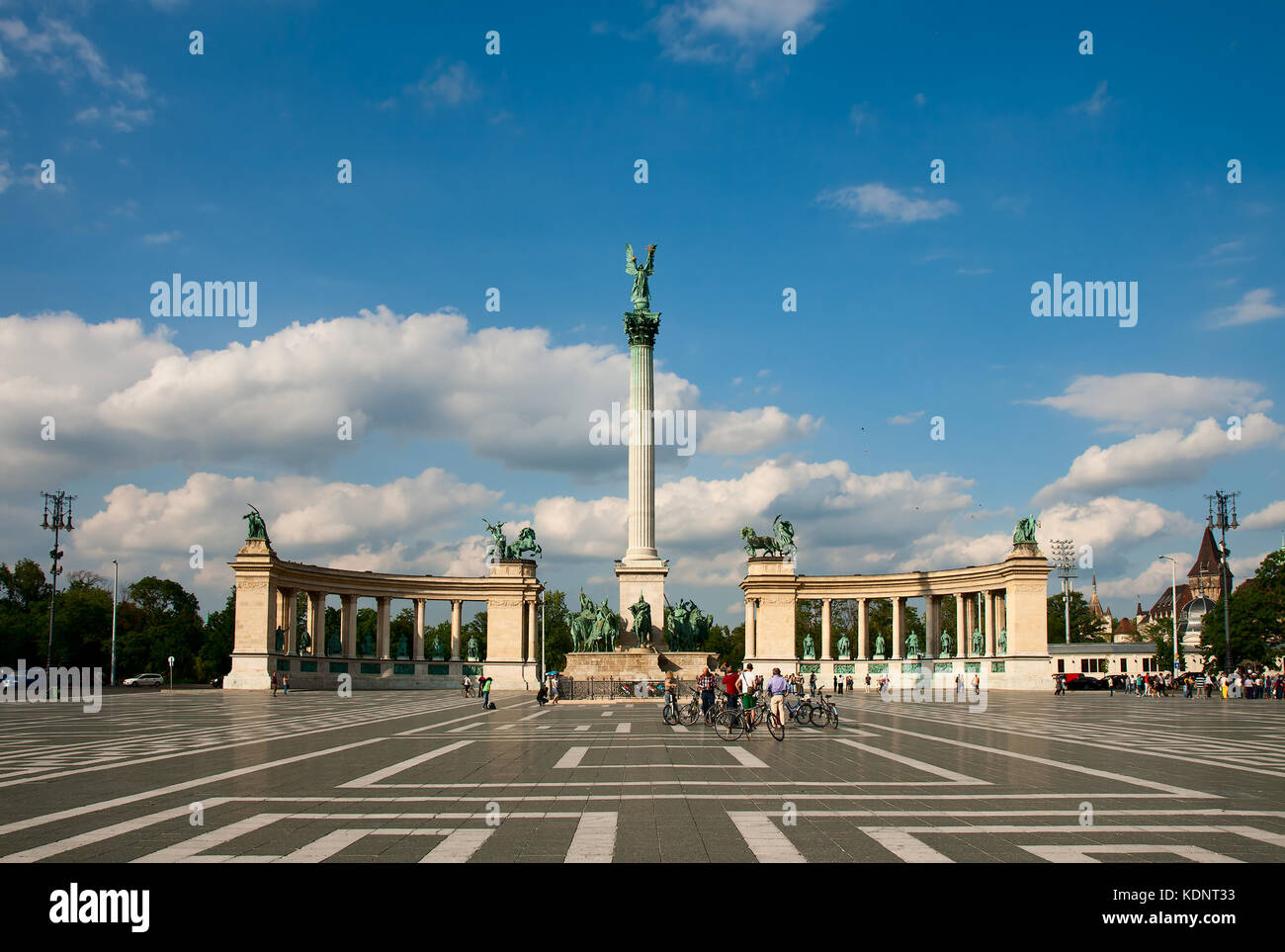 BUDAPEST - MAY 2013: Tourists visit Millennium Monument in Heroes ...