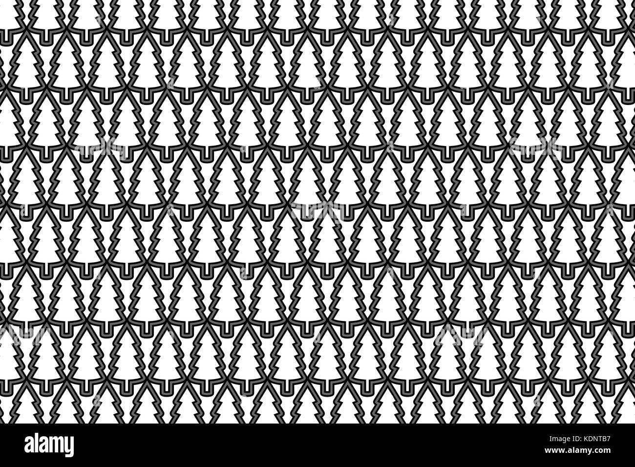 Coniferous tree - vector pattern, Black tree on a white background ...