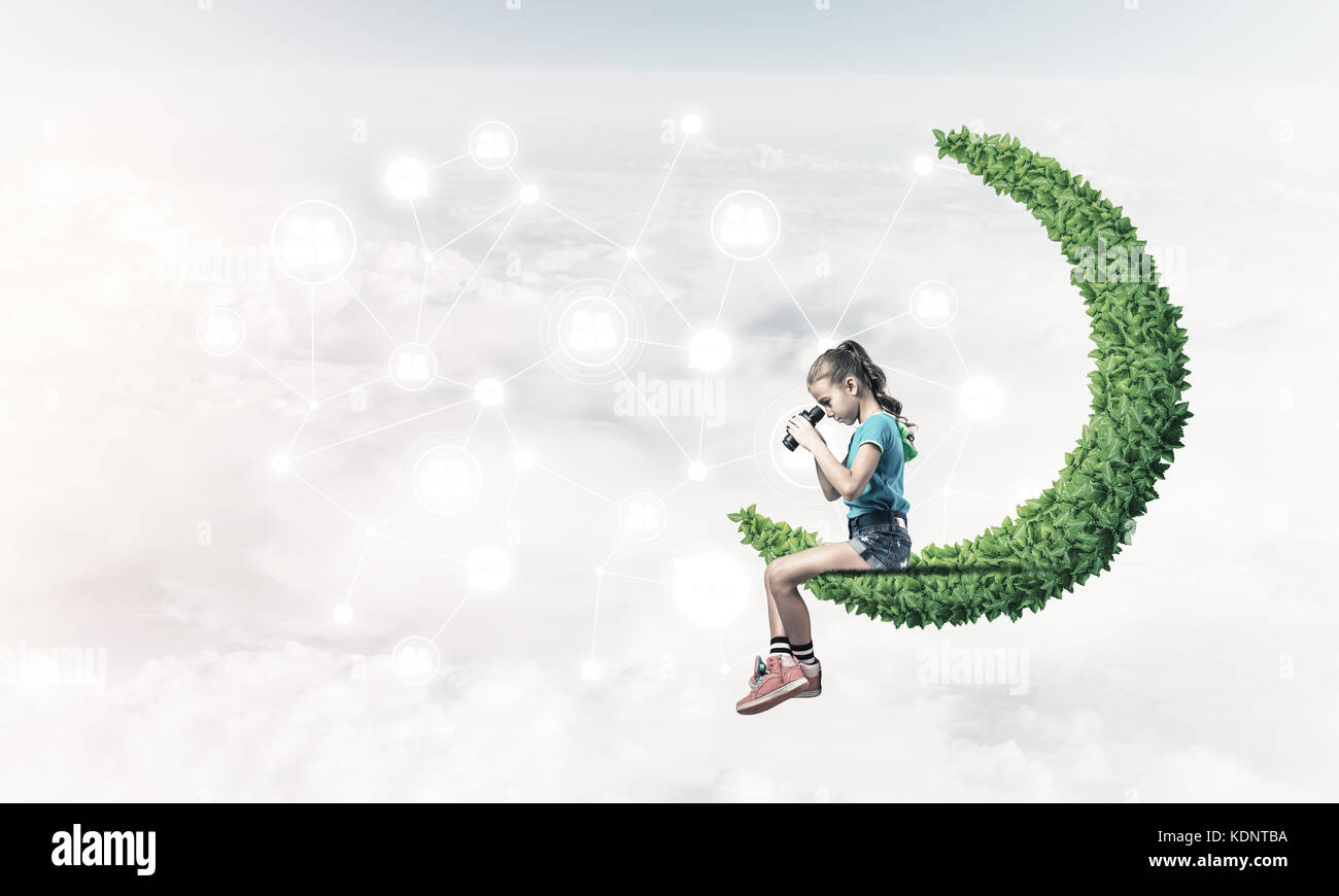 Idea of children Internet communication or online playing and pa Stock ...