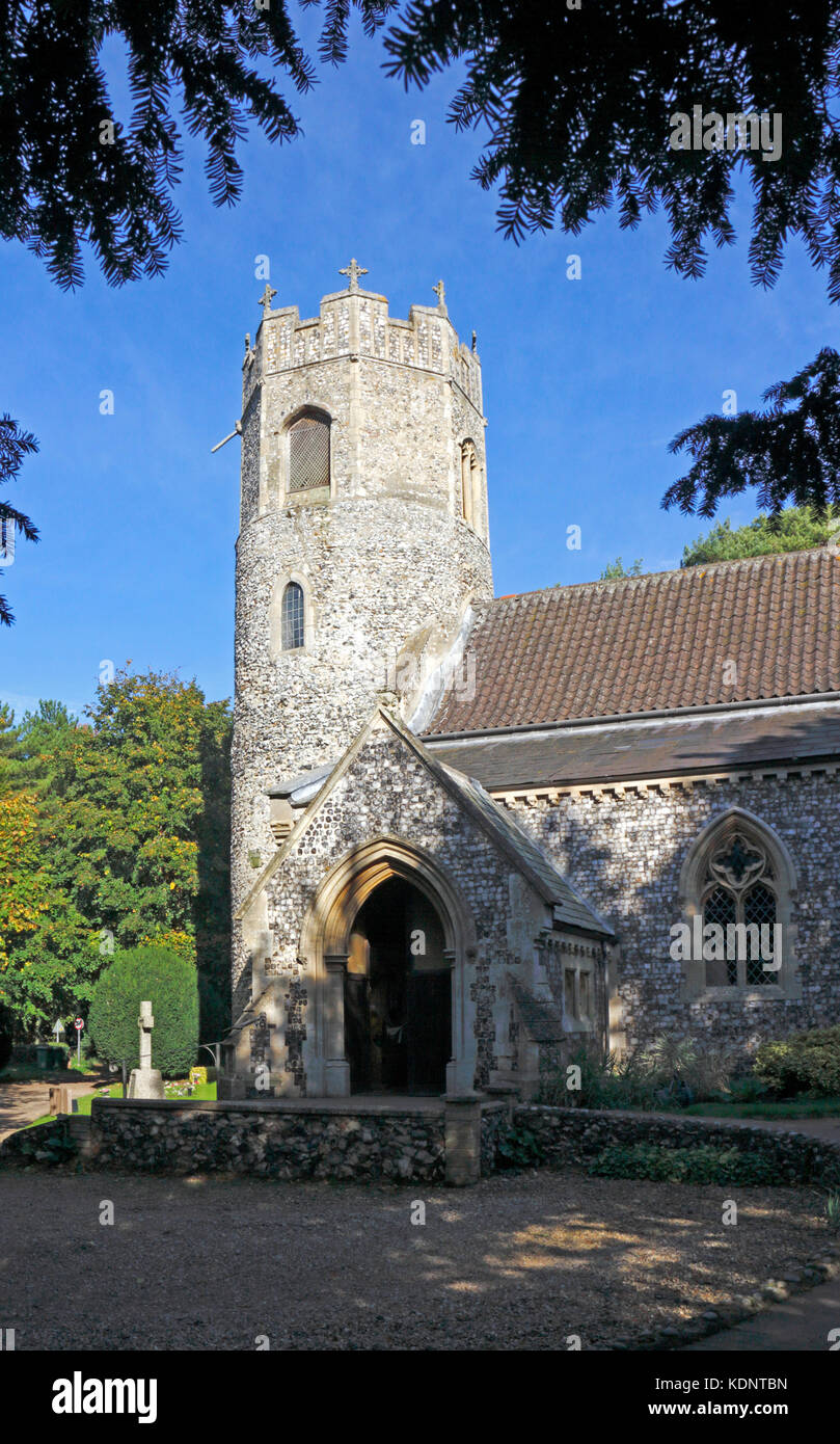 A view of the tower and south porch of the parish church of St Edmund ...
