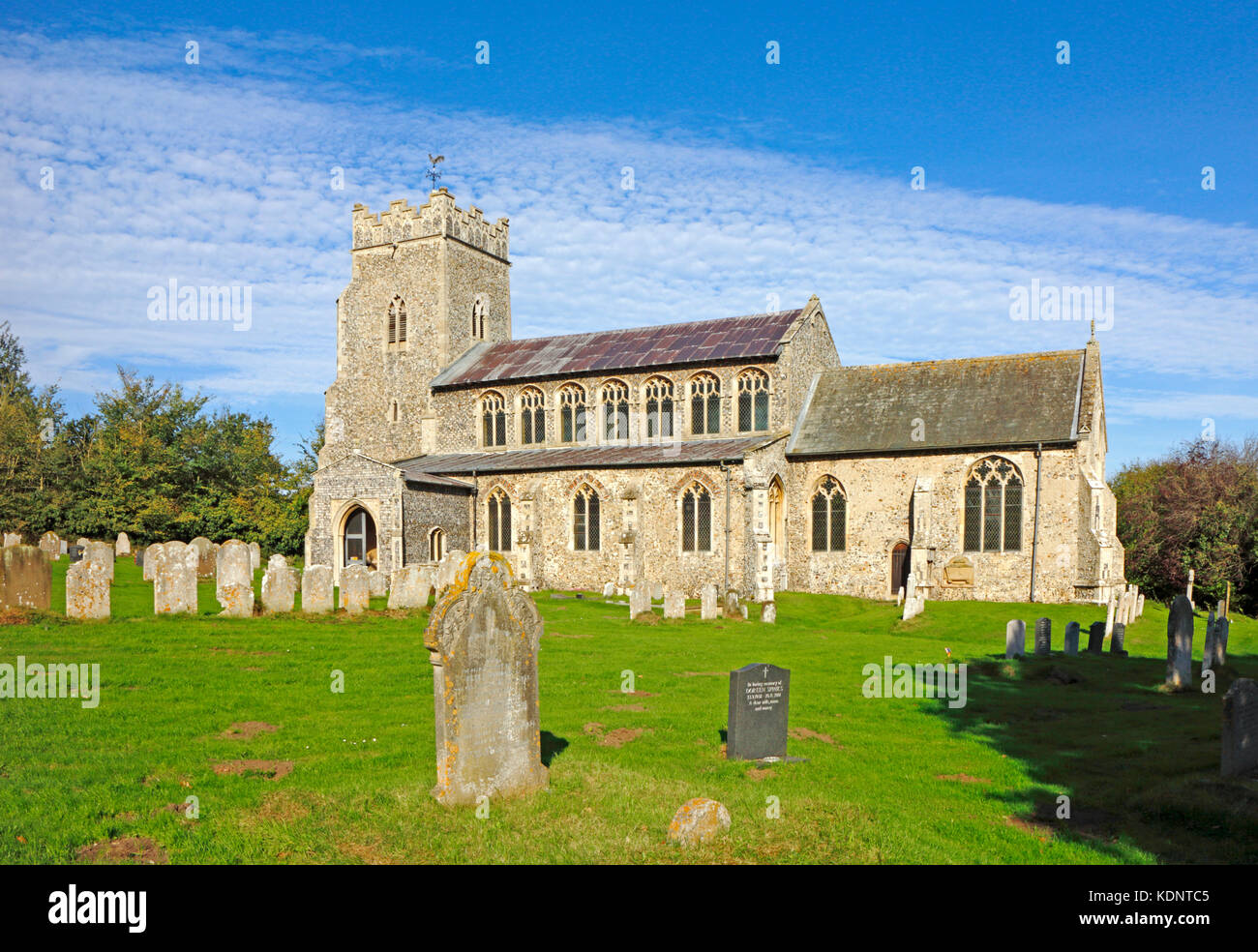 A view of the parish church of St Peter at Ringland, Norfolk, England ...