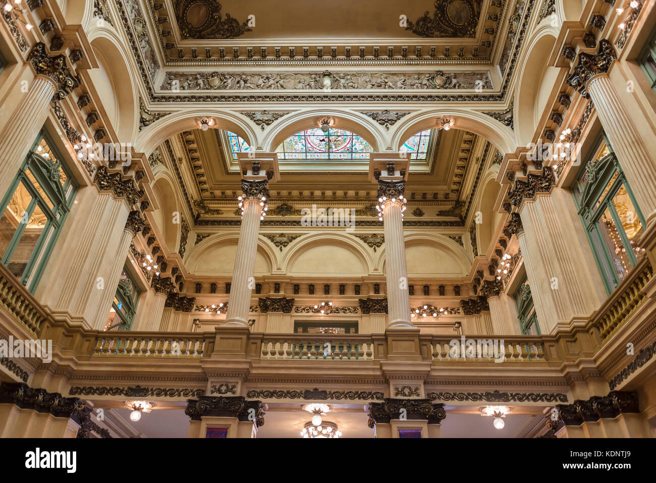 Buenos Aires, Argentina Jan 18 2015 Beautiful foyer of Teatro Colon, or ...
