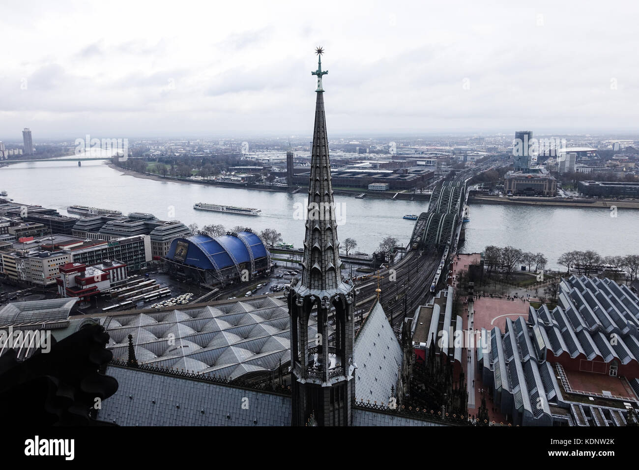 Cologne bird's eye view from Cologne Cathedral Stock Photo - Alamy