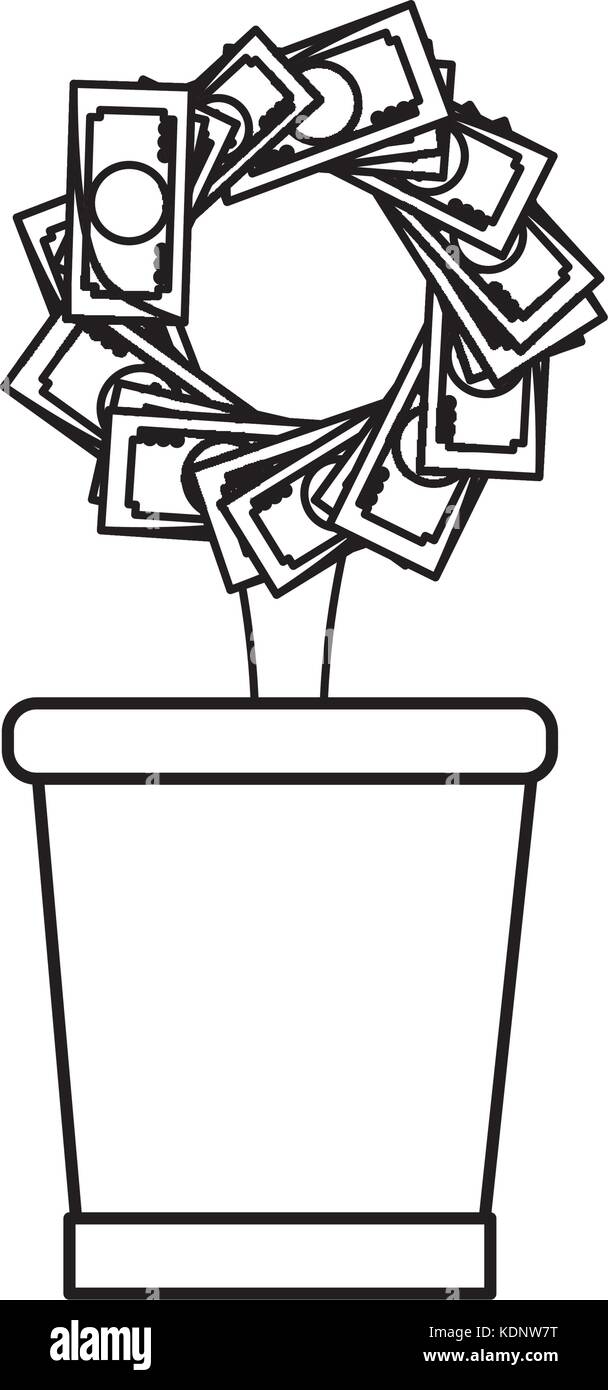 plant with leaves money vector illustration Stock Vector Image & Art ...