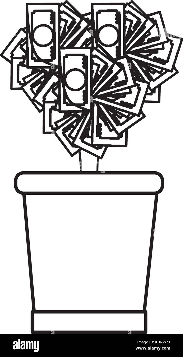 plant with leaves money vector illustration Stock Vector Image & Art ...