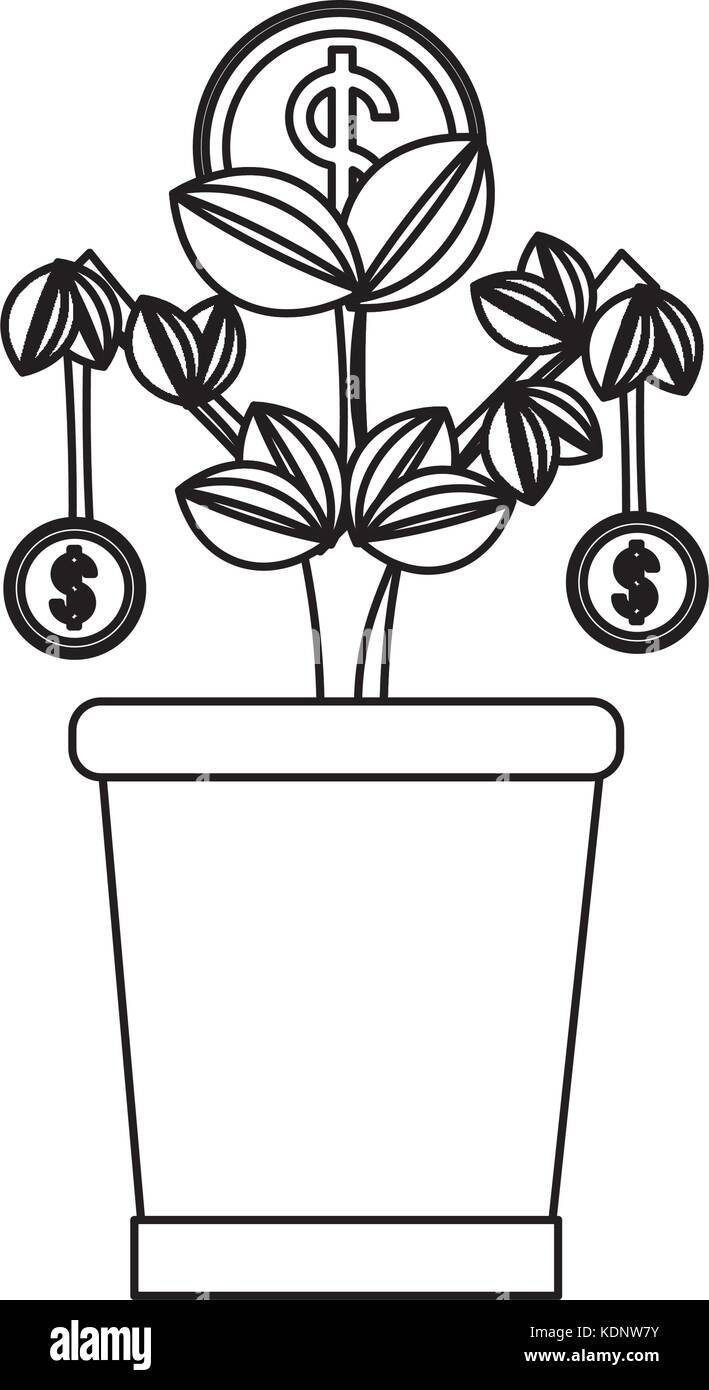 plant with leaves money vector illustration Stock Vector Image & Art ...