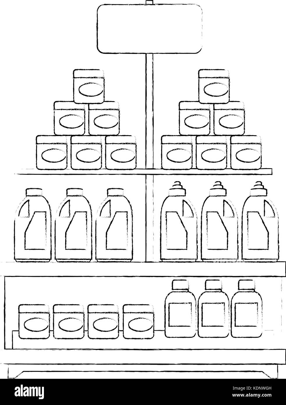 supermarket shelf with products Stock Vector Image & Art - Alamy