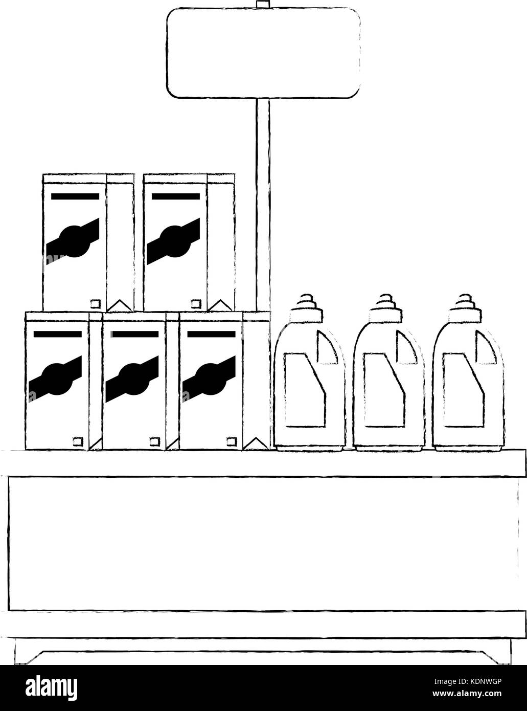 supermarket shelf with products Stock Vector Image & Art - Alamy