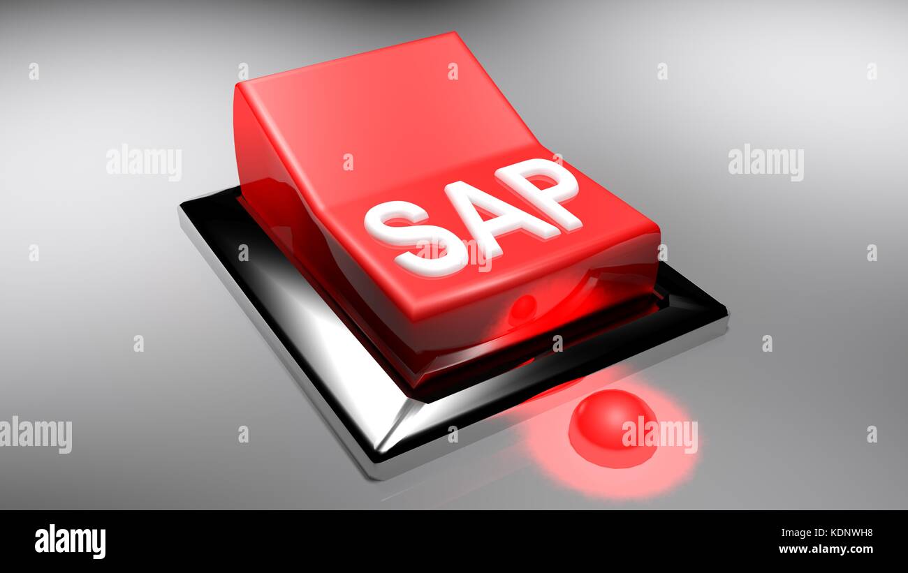 SAP red switch is on - 3D rendering Stock Photo - Alamy