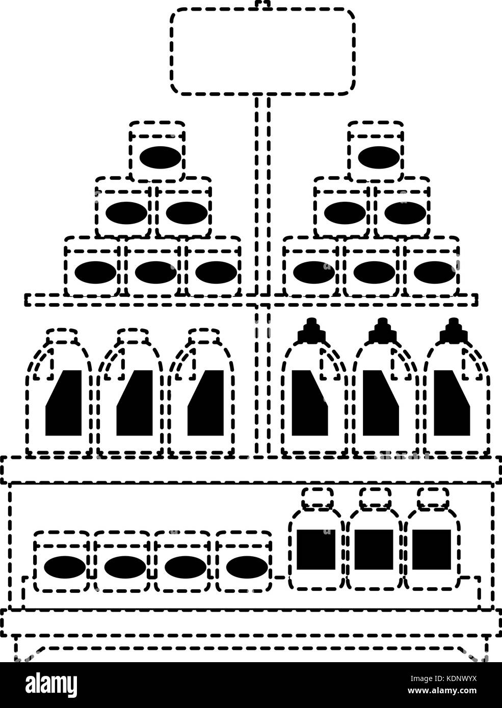 supermarket shelf with products Stock Vector Image & Art - Alamy