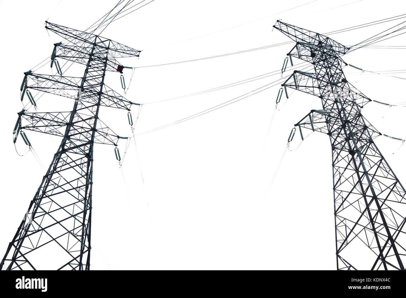 Power Line on White Background Stock Photo - Alamy