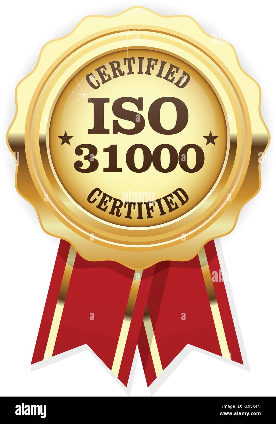 ISO 31000 standard certified rosette - risk management Stock Vector ...