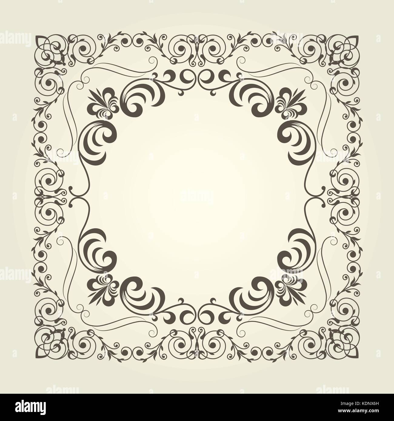 Art nouveau ornamental square frame with curly pattern Stock Vector ...