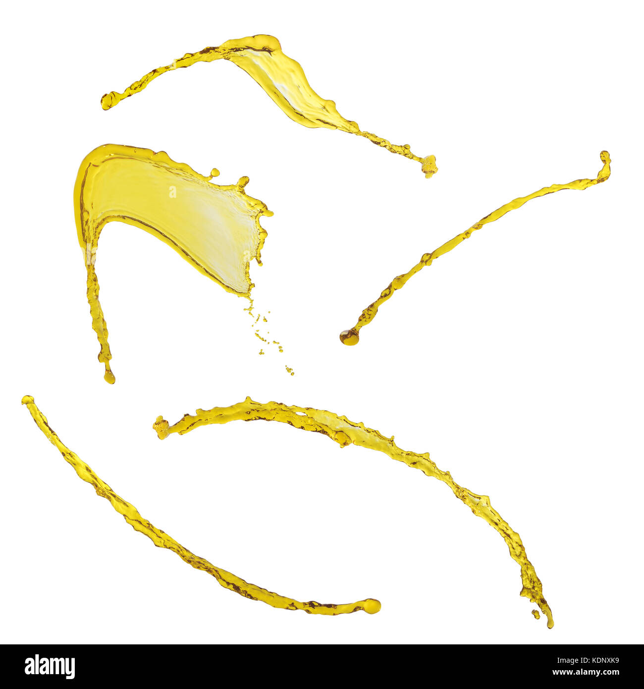 Elegant collection of flying beautiful engine oil splashes isolated ...
