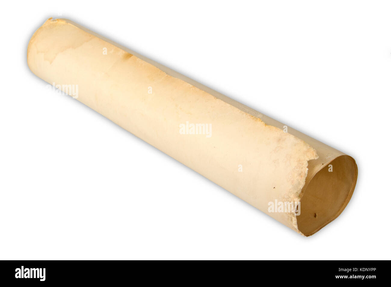 Rolled old Paper isolated on white background Stock Photo - Alamy