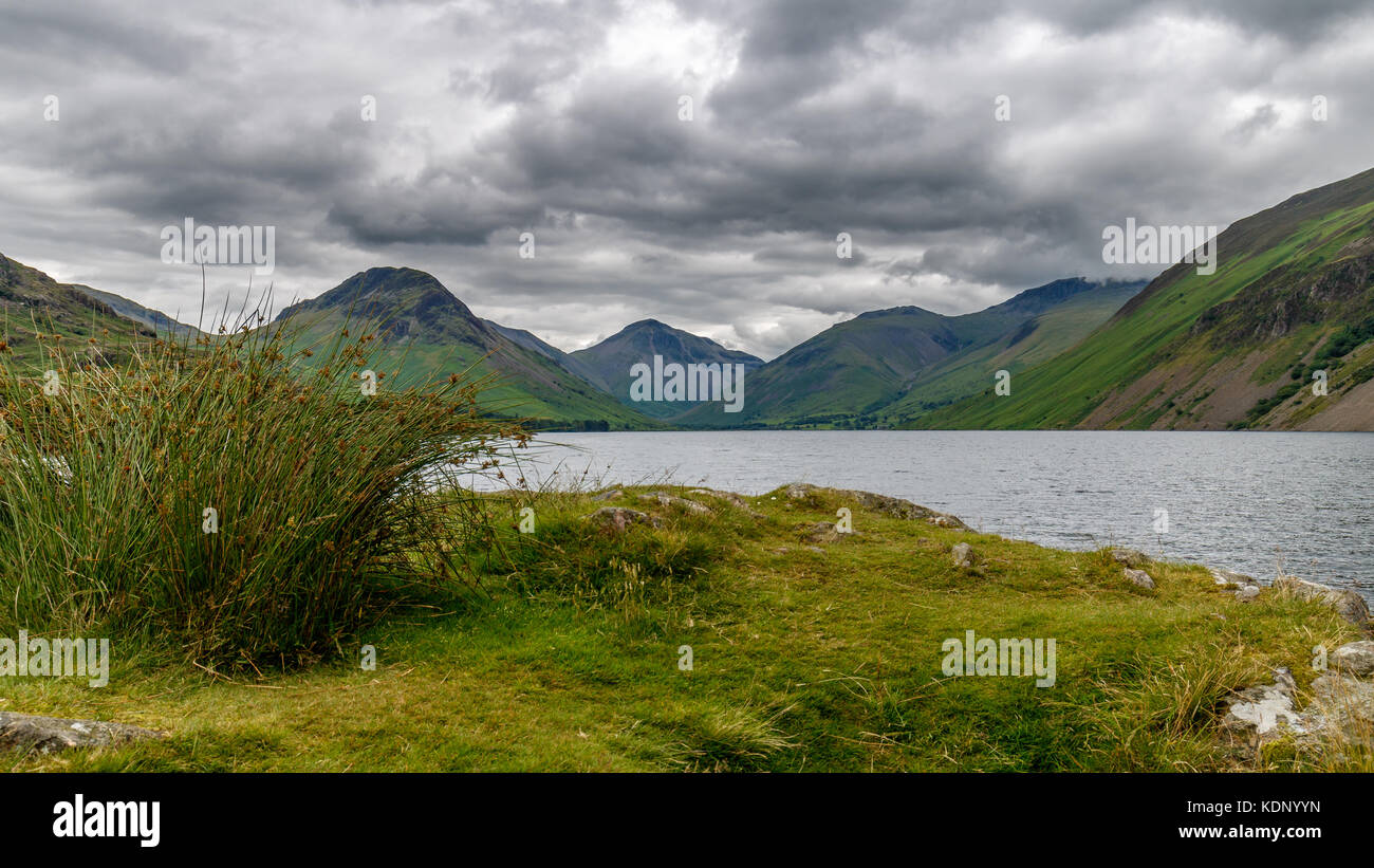 A cloudy day in July. Wastwater showing its magnificence Stock Photo ...