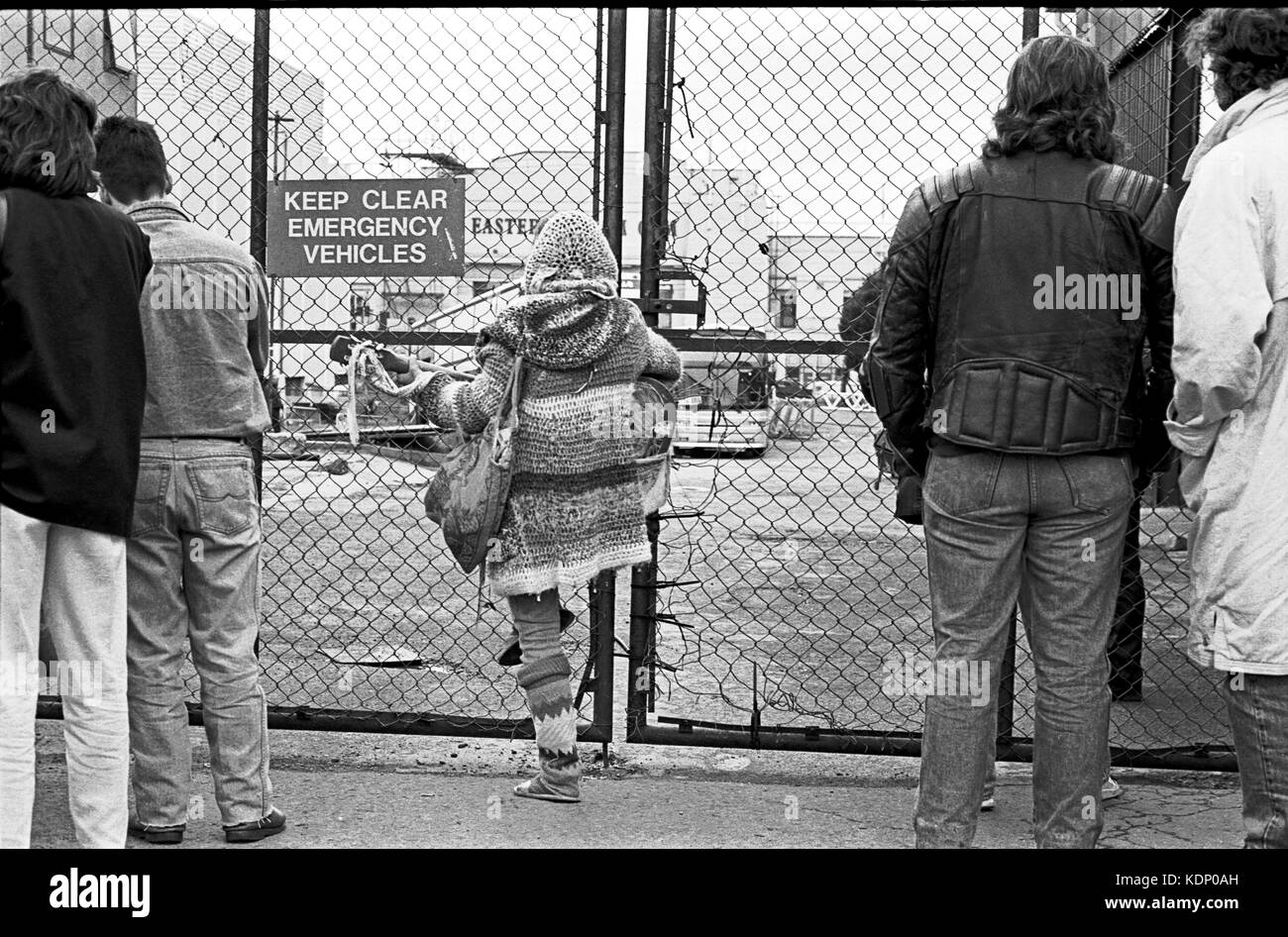 BOB DYLAN fans wait to catch a glimpse of their hero by a security ...