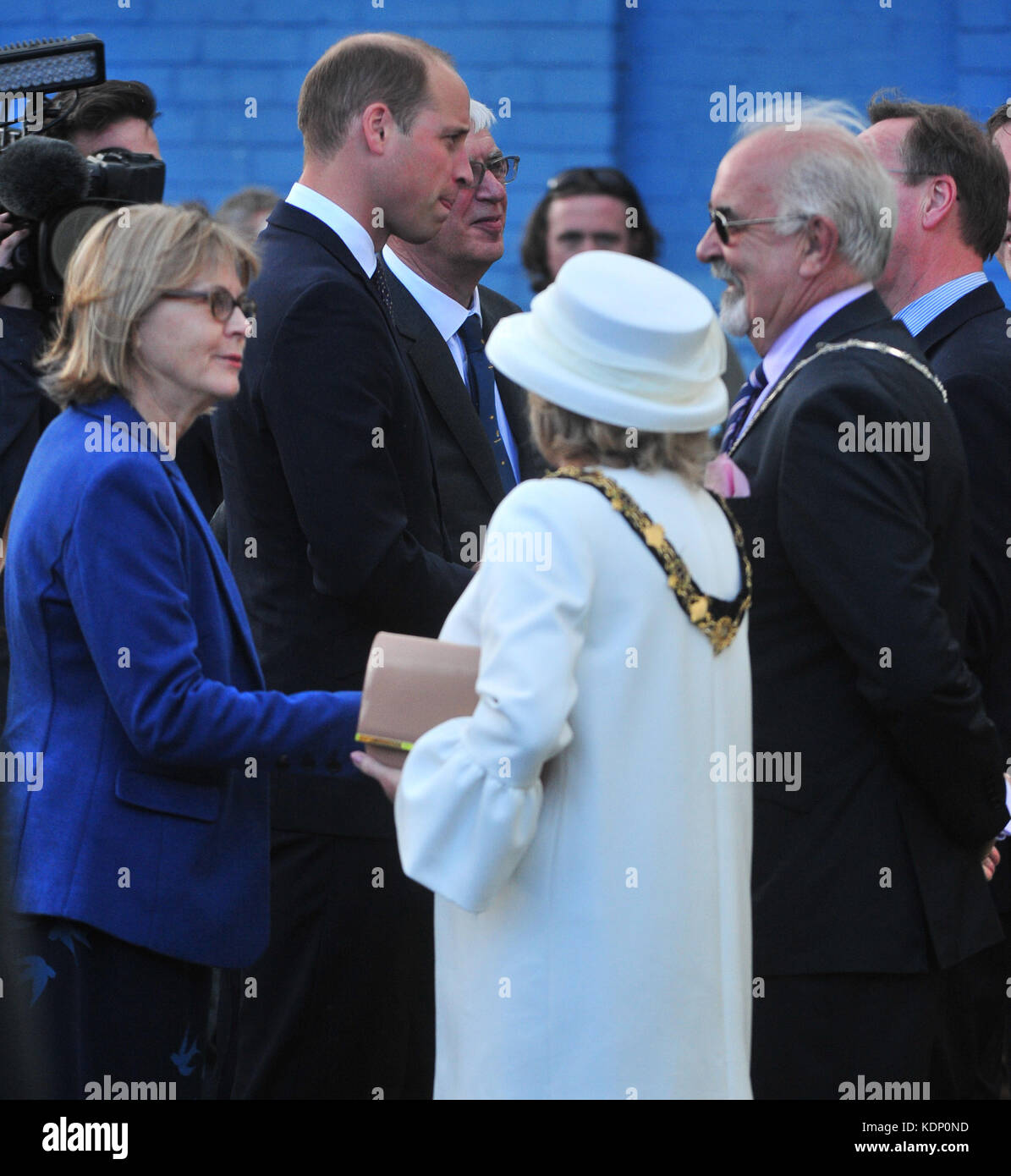 Prince William is seen visiting Guinea Gap leisure centre in Seacombe ...