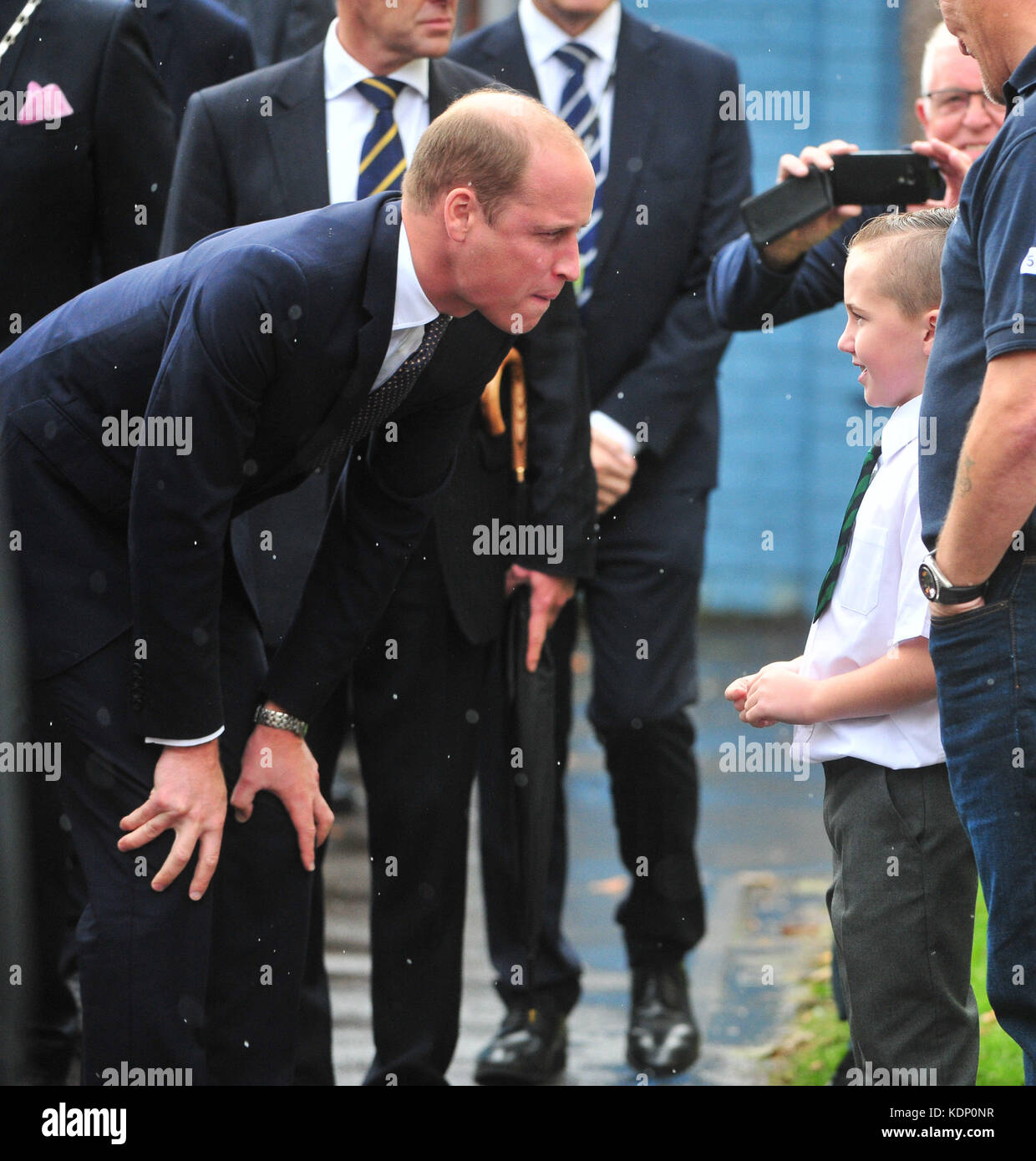 Prince William is seen visiting Guinea Gap leisure centre in Seacombe ...
