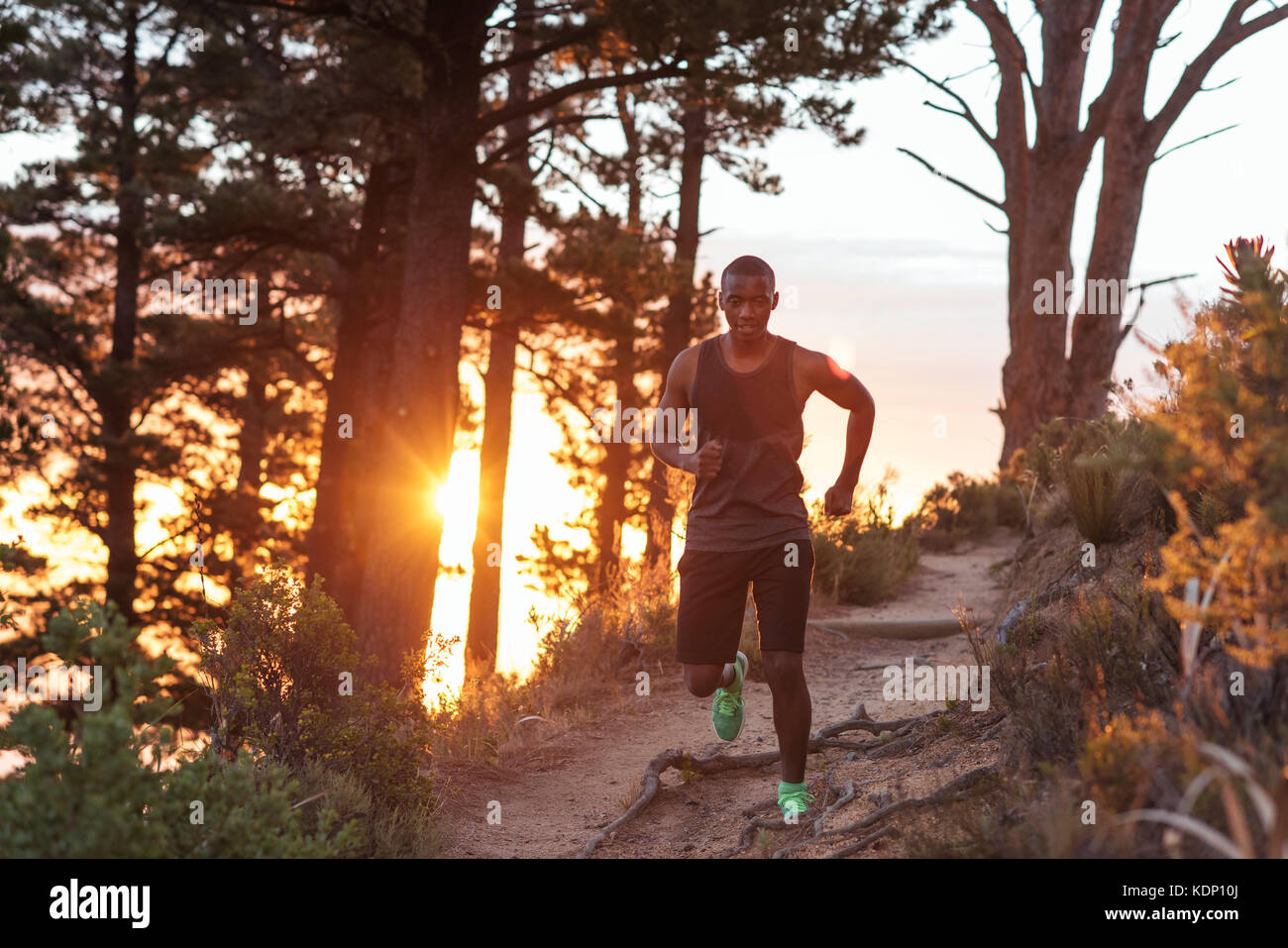 African american man running hi-res stock photography and images - Alamy