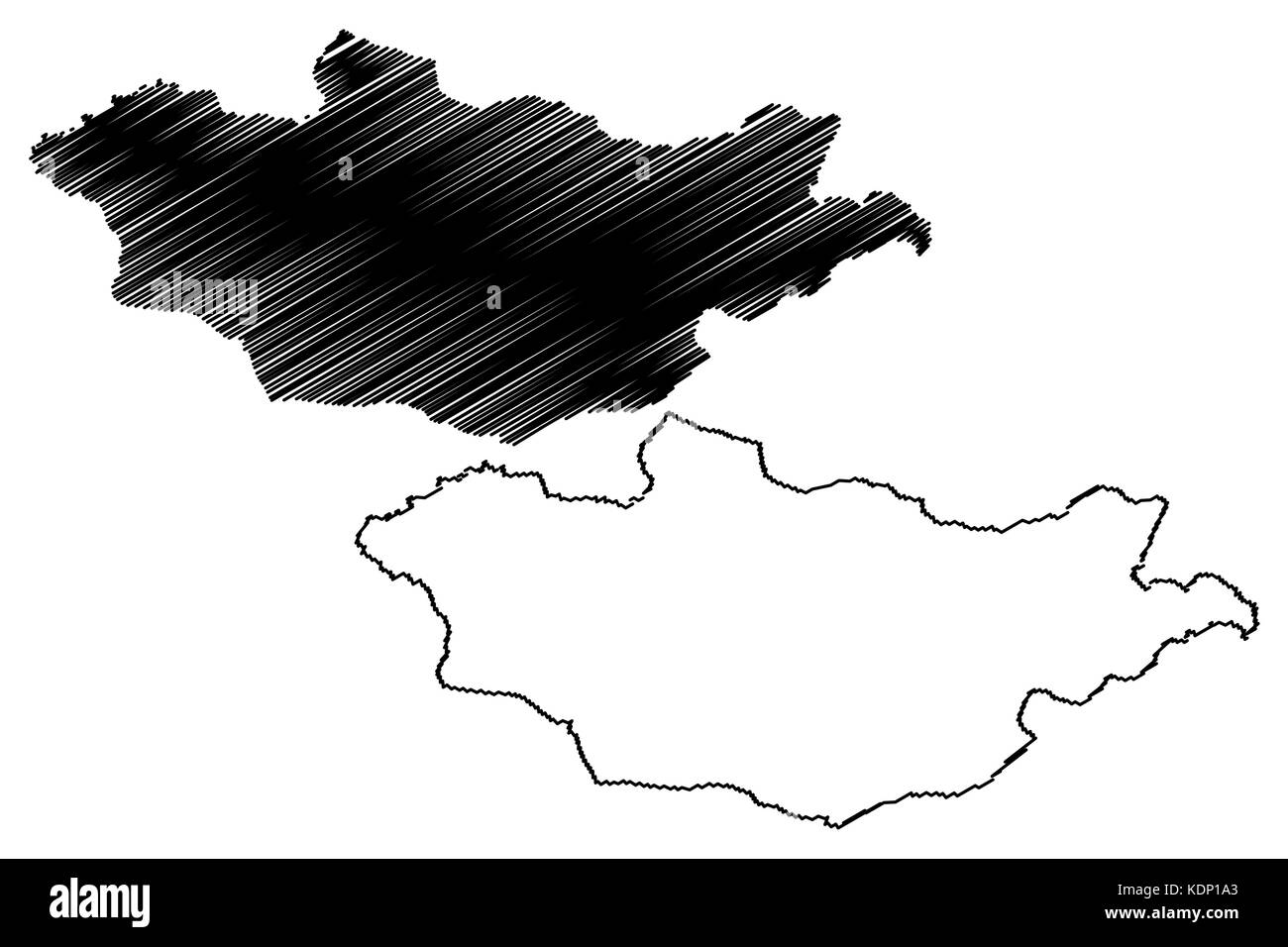 Mongolia map vector illustration, scribble sketch Mongolia Stock Vector ...