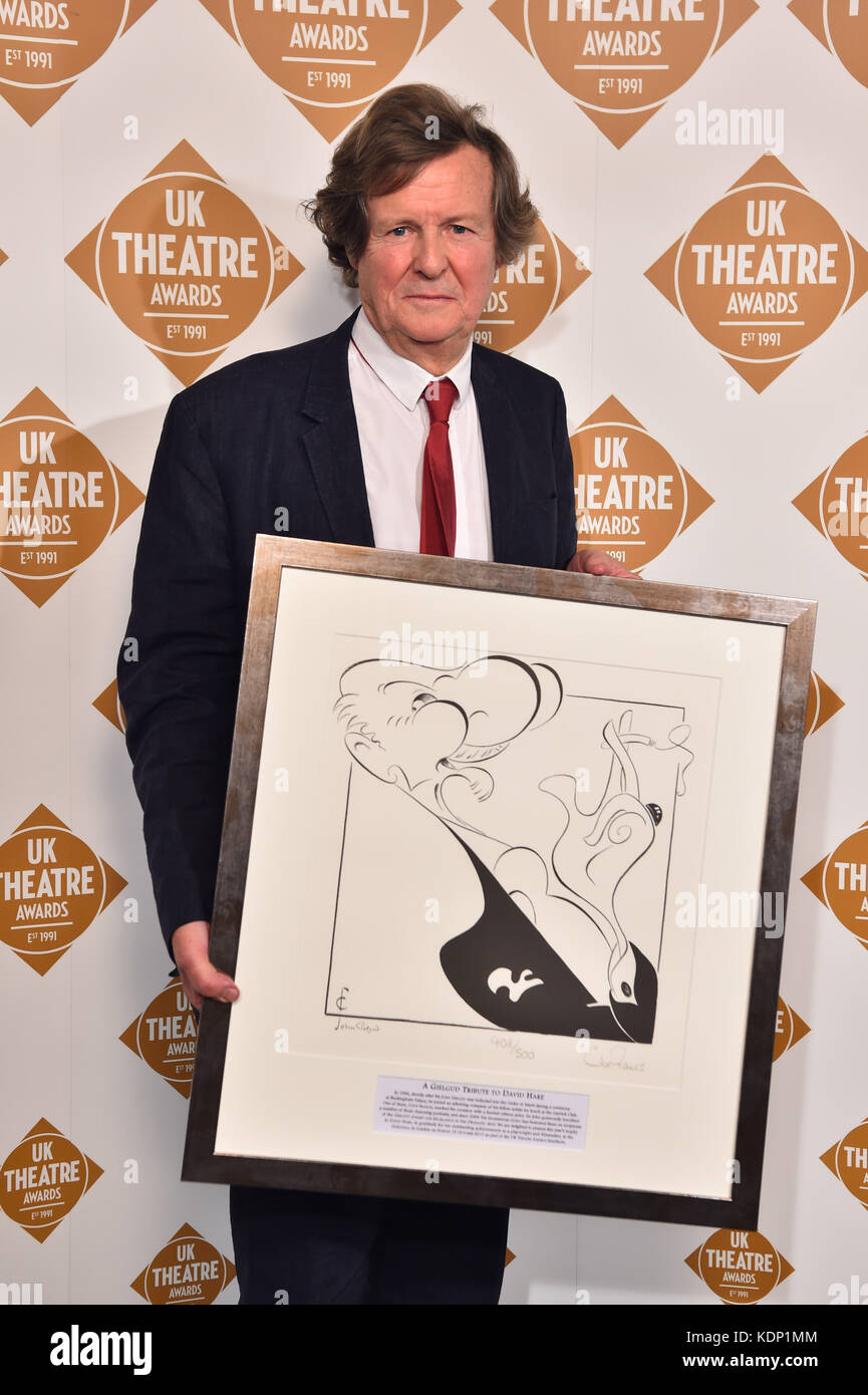 David Hare with the Gielgud Award at the UK Theatre Awards at Guildhall ...