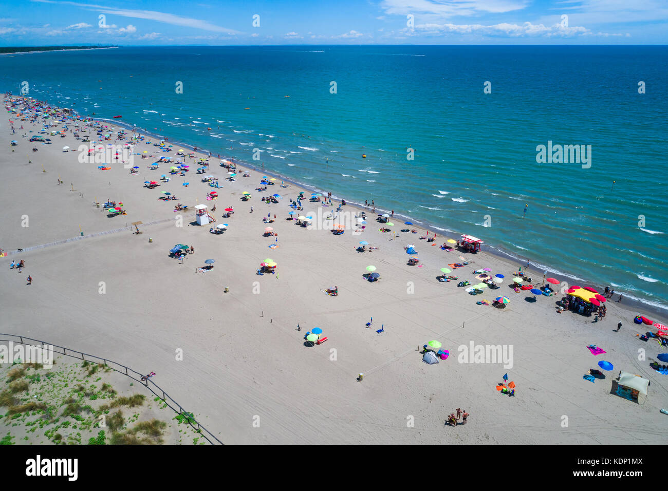 Italy, the beach of the Adriatic sea. Rest on the sea near Venice ...