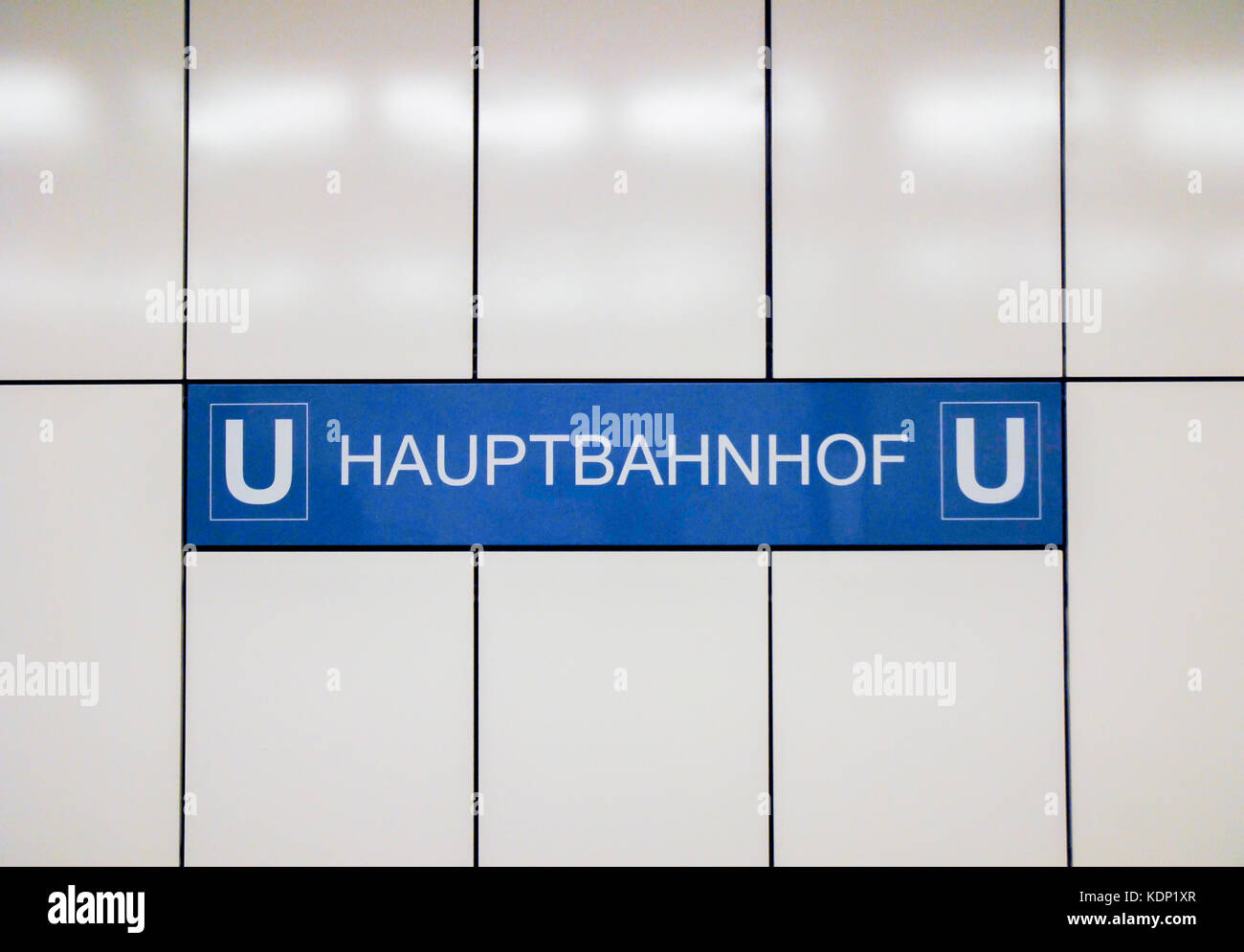 Hauptbahnhof subway station name plate in Berlin,Germany Stock Photo ...
