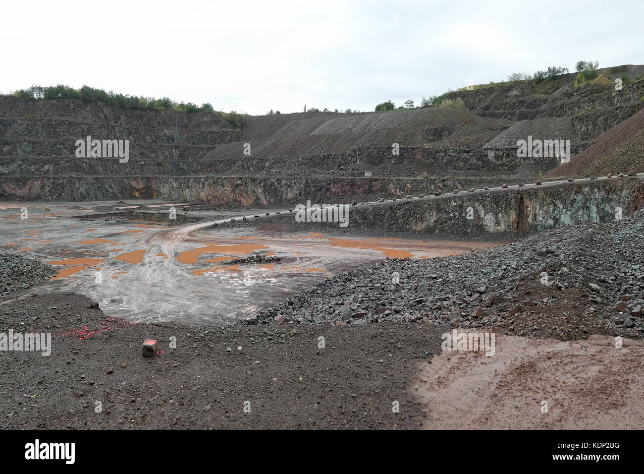 View into a quarry mine for porphyry rocks. factory Stock Photo - Alamy