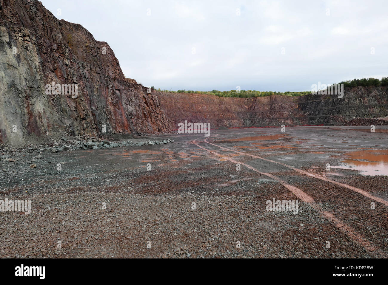 View into a quarry mine for porphyry rocks. factory Stock Photo - Alamy
