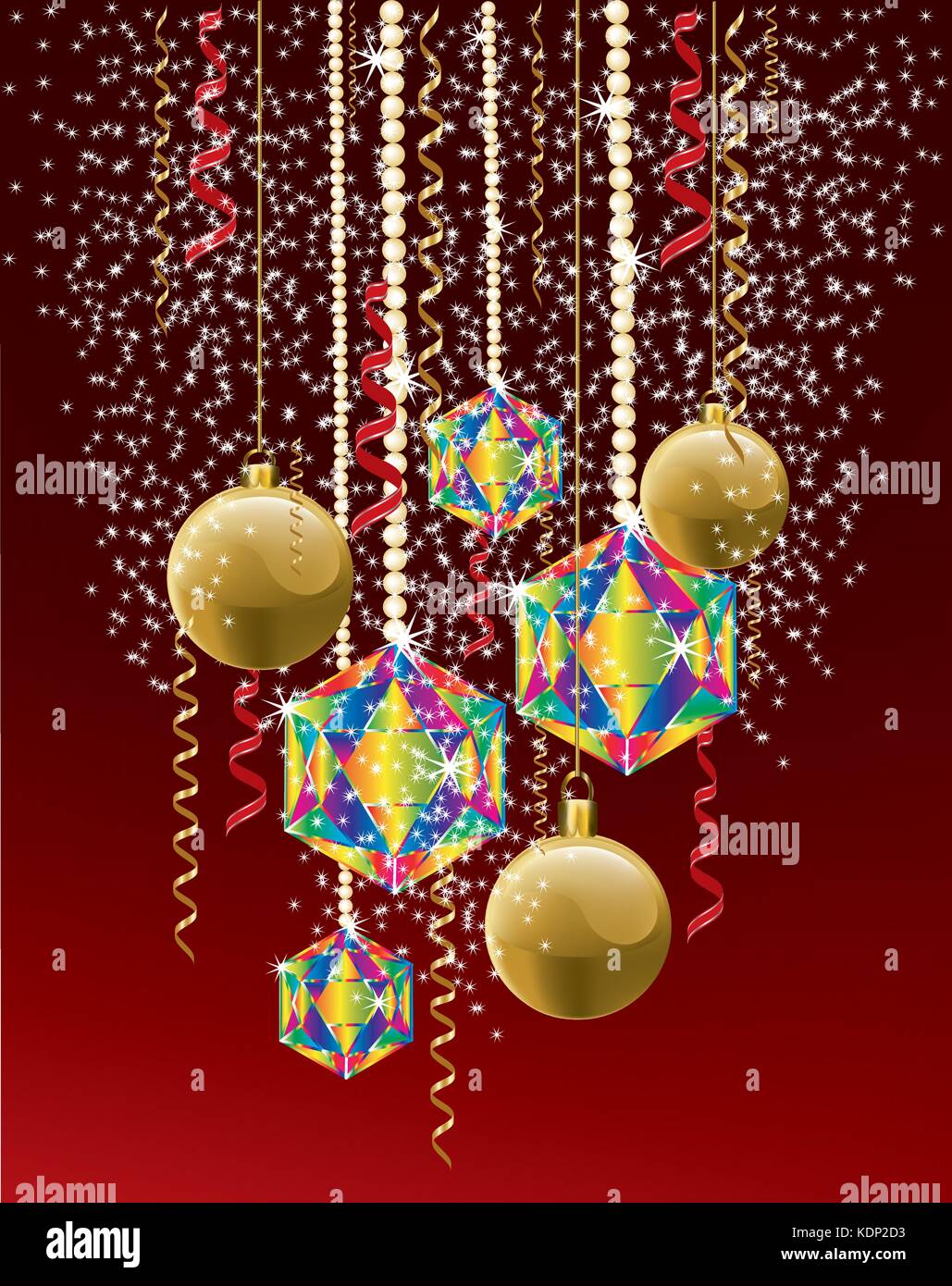 Colorful Christmas decorations Stock Vector Image & Art - Alamy