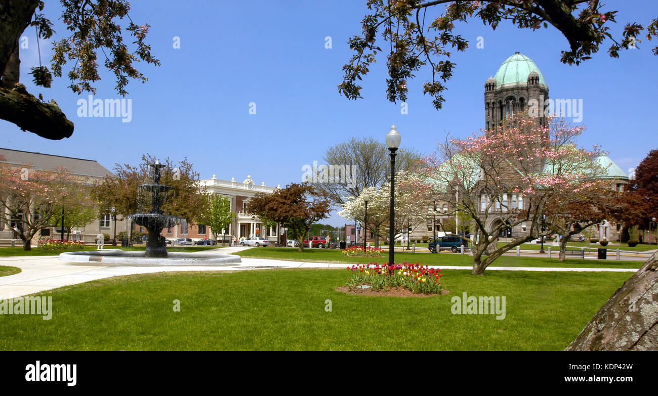 Downtown Taunton, Massachusetts, USA and the Superior Courthouse on a ...