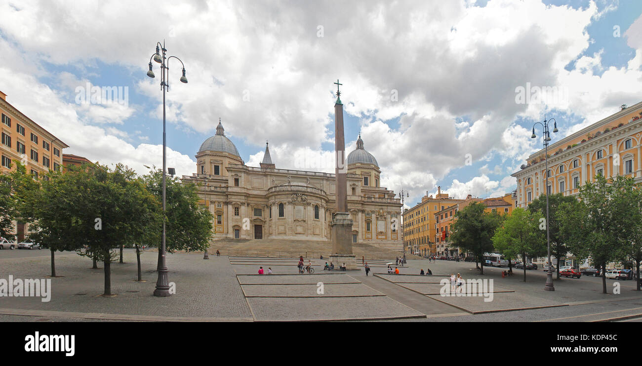 Famous Italian landmark basilica Santa Maria Maggiore square in Rome ...