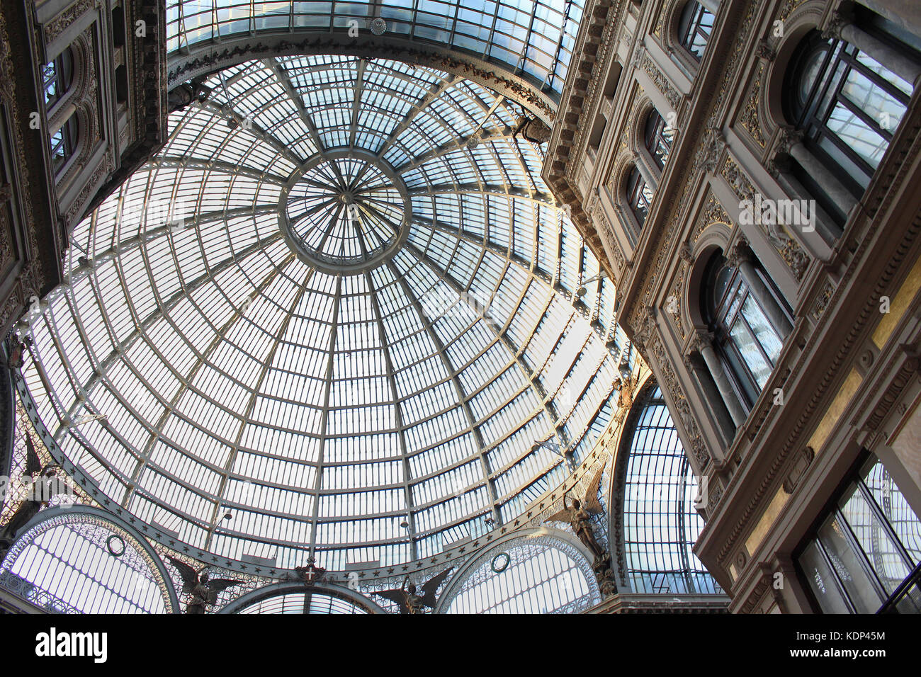 Interior of famous Italian shopping mall Galleria Vittorio Emanuele in ...