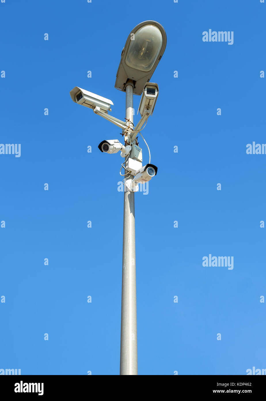 Samara, Russia - September 3, 2017: Surveillance cameras mounted on the ...