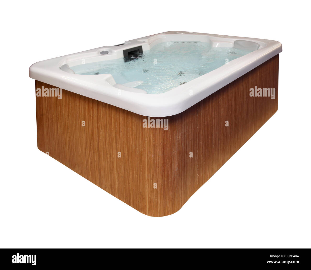 Modern hot tub with wooden frame isolated with clipping path included ...