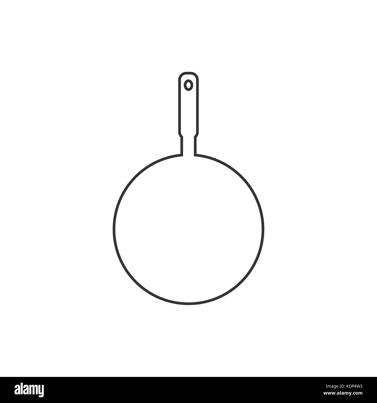 Pan cooking , vector line design icon Stock Photo - Alamy