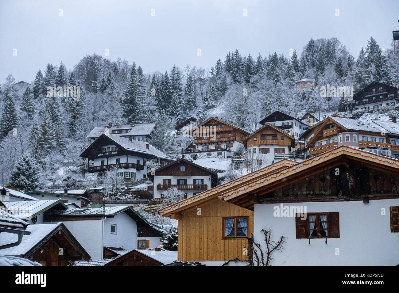 Mittenwald village houses, Bavaria, Germany Stock Photo - Alamy