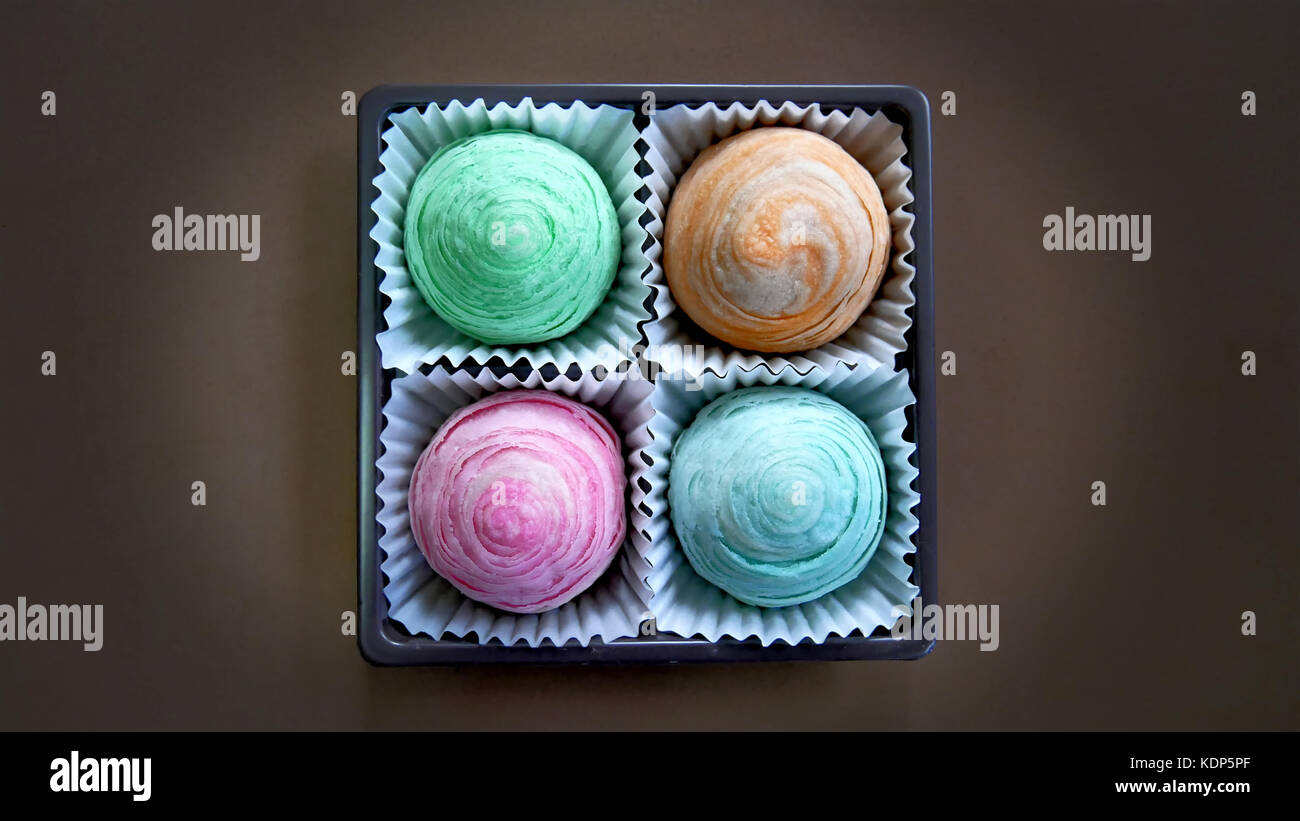 Colorful Crispy Chinese Moon Tart for Chinese New Year Celebration ...