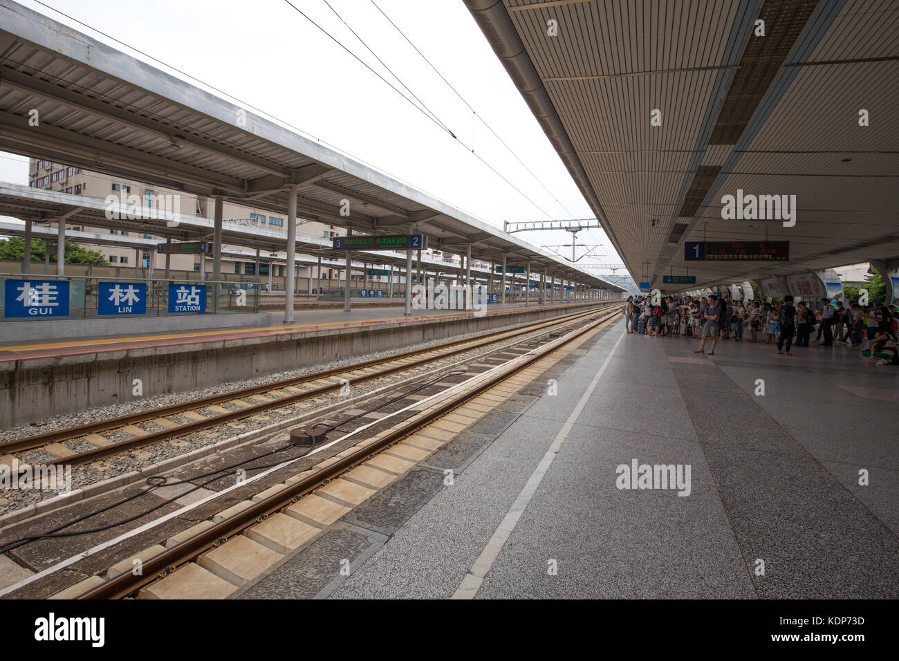 guilin,china - AUG,9,2016: peoples waiting train in guilin railway ...